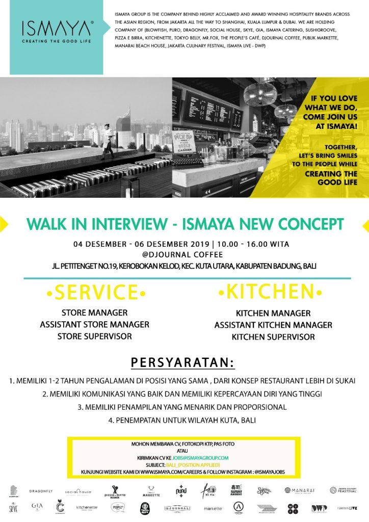 Ismaya Group - Lowongan Hotel Bali | Loker Hotel Bali | HHRMA Hotel Bali